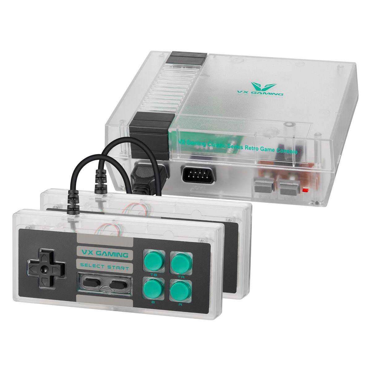VX Gaming Classic 2.0 series Game Station with 2 Controllers - Clear ...