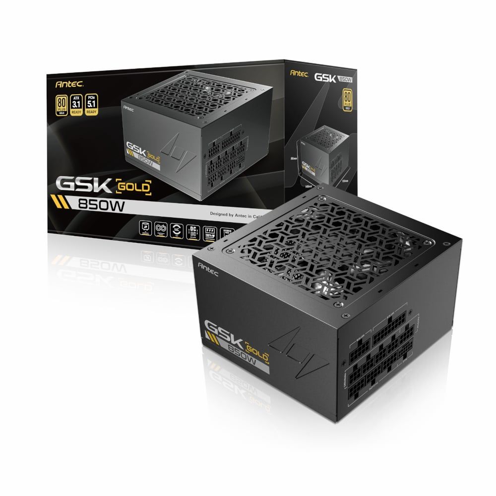 Antec GSK 850W PCIe 5.1 Gen5 80 PLUS Gold Fully Modular Power Supply ...