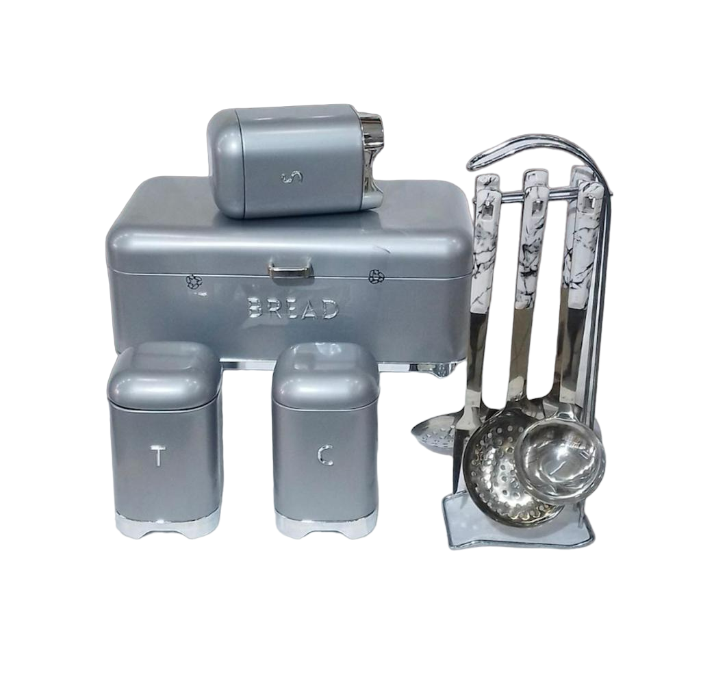 Unique Bread bin & 3pc Cannister And 7pecs Serving Spoons | Shop Today ...