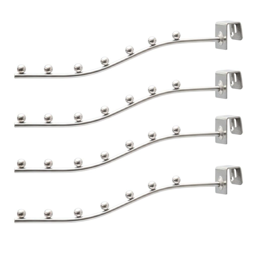 Removable Clothing Hanger Rod With 7 Ball Stoppers - Silver - 4 Pack ...