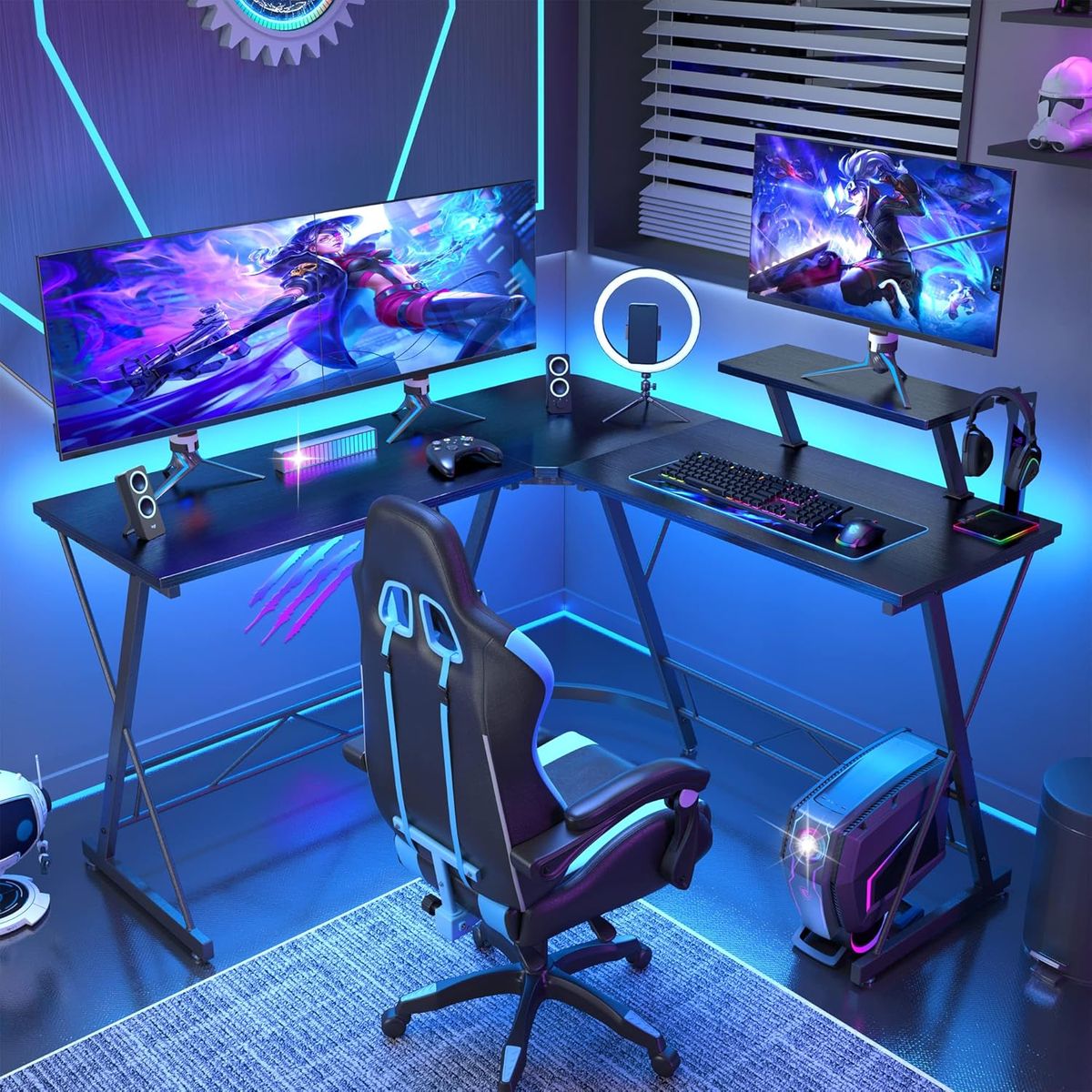 Gaming Desk Corner Home Office Desks, Computer Desk Writing Workstation ...