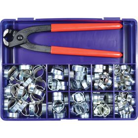 Matlock Assorted Two Ear Style Zink Plated O-Clips 165 Piece + Pincers ...