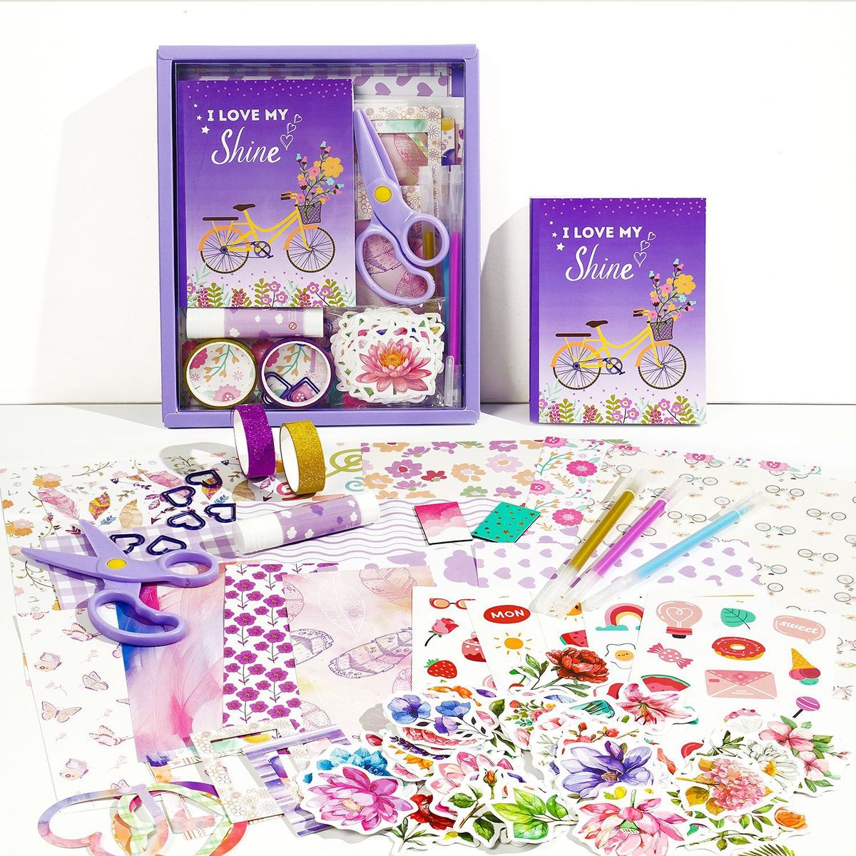 180pcs Floral Scrapbook Paper Journaling Stickers Assorted Set, Craft ...