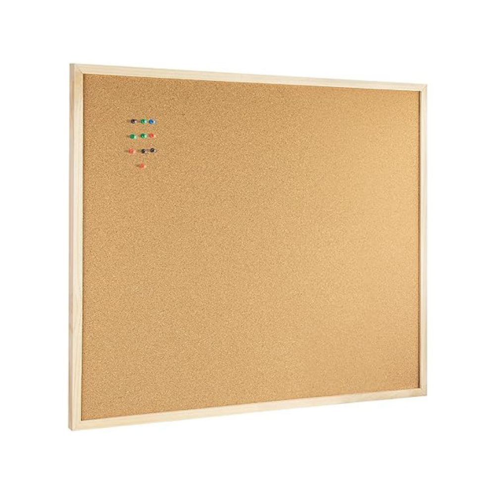 Framed Linen Fabric Pinboard with Pine Wood Frame for Office Home ...