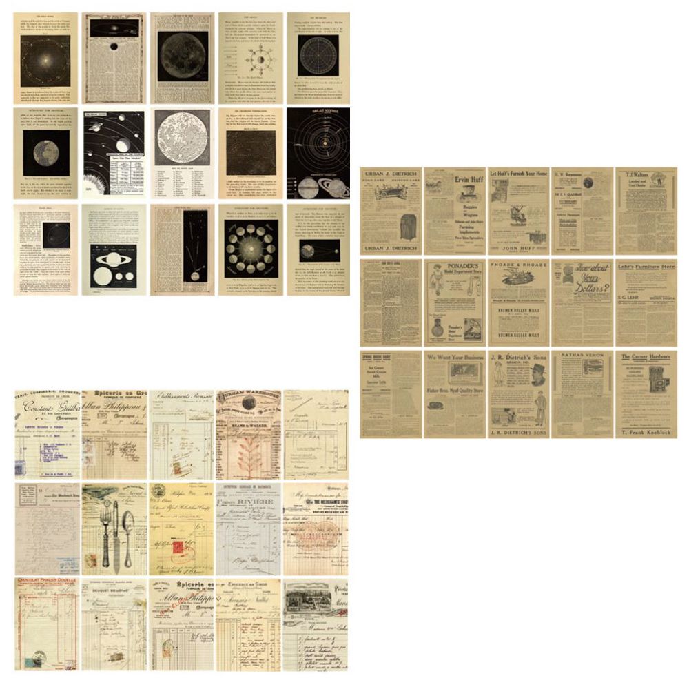 Craft Scrapbooking Vintage Decorative Journal Paper Set 0f 45(20cm ...