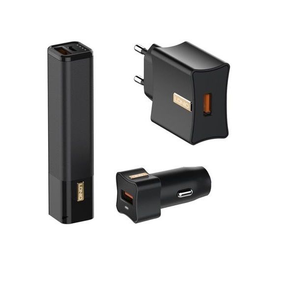 Ldnio 3-in-1 Mobile Charging Kit - Wall Charger, Car Charger, Power ...