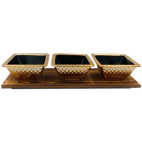 4 Pieces - Golden Land Porcelain Gilt Pastry Snack Bowl Set | Shop ...