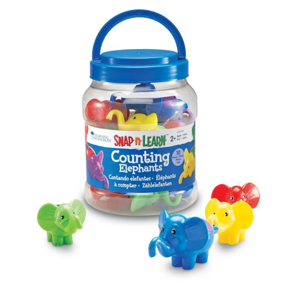 Learning Resources Snap-n-Learn Counting Elephants: Fine Motor Toy ...