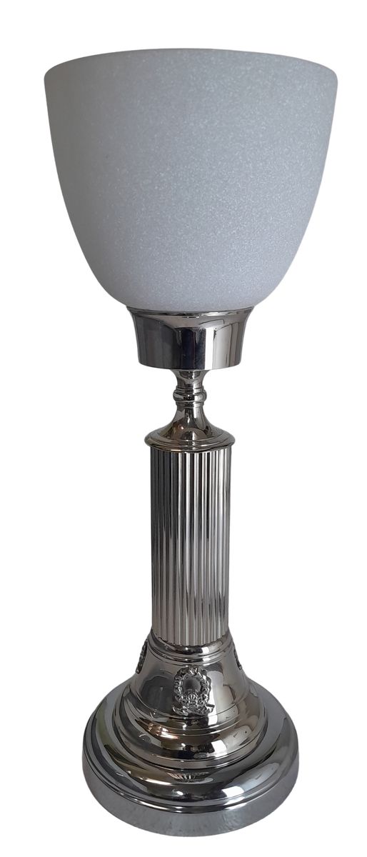 Litex Lamps Chrome Parthenon Ribbed Table Lamp with Glass Shade | Shop ...