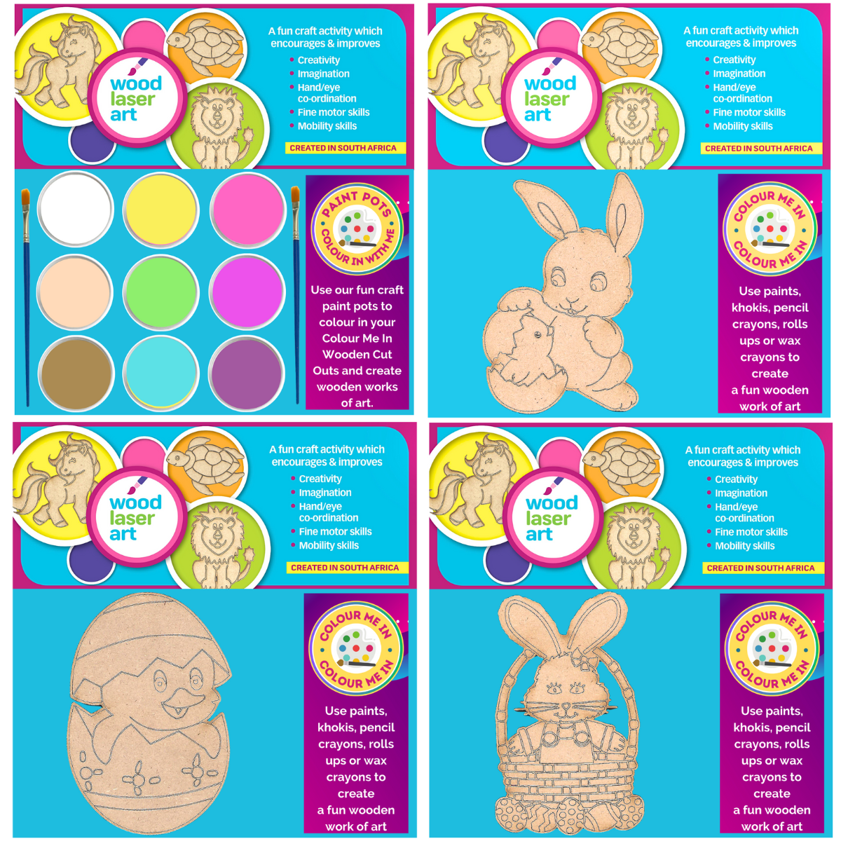 Wood Art Craft Set - Easter Friends - 3 Paint Creations Pack | Shop ...