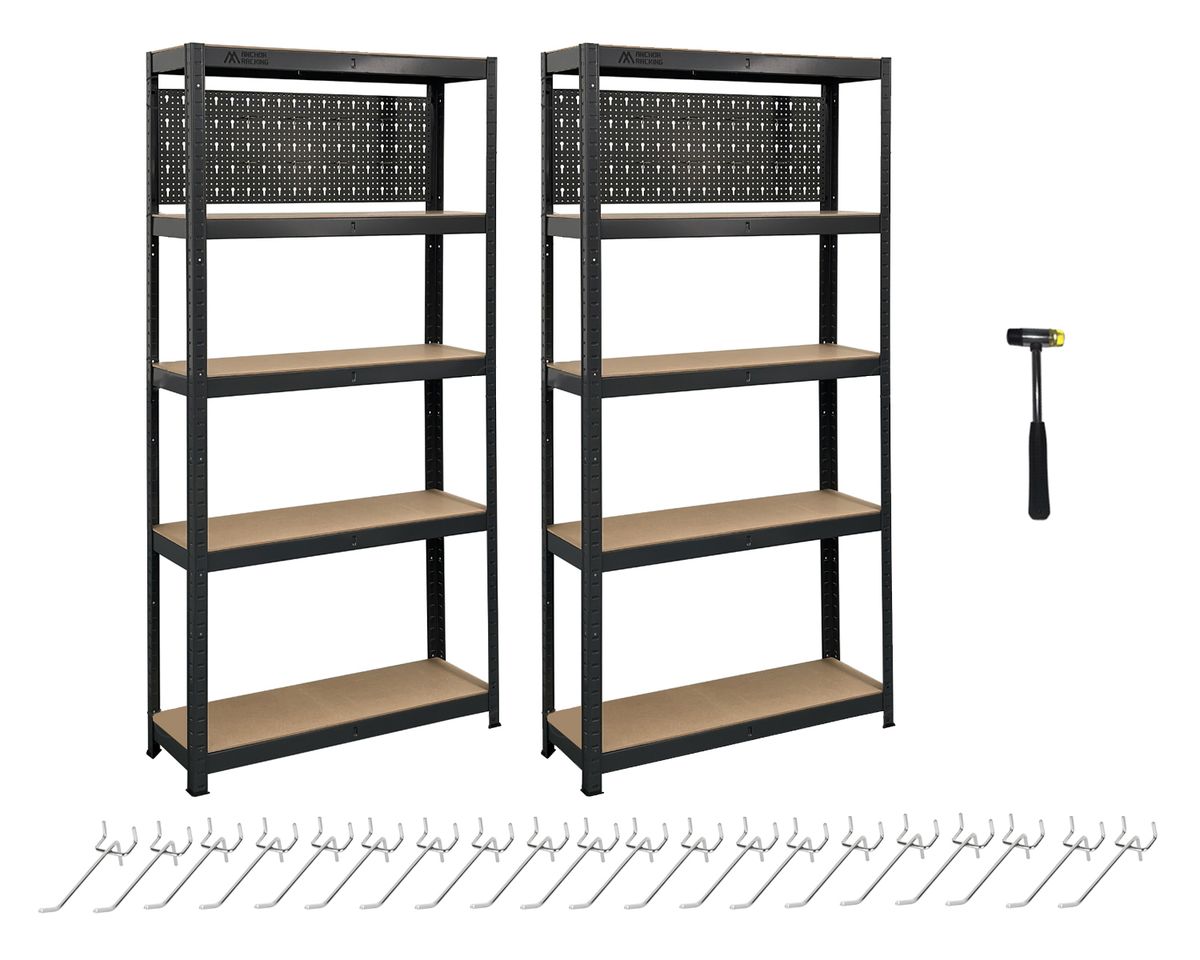 Anchor Racking 2x5 Tier Shelving 180x90x30cm 250Kg Shelf Pegboard ...