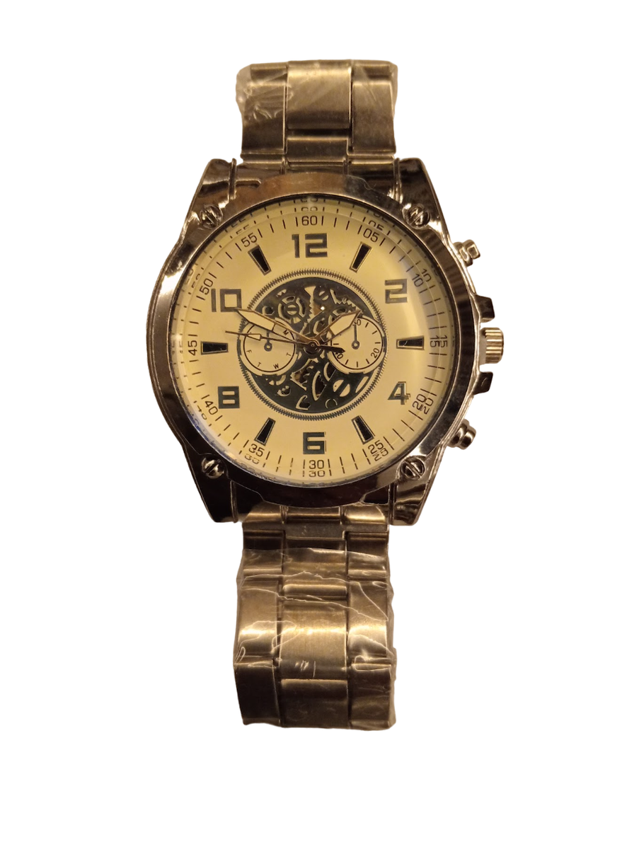 Mens Analagoue Watch -Stunning and Sleek Design on White Face Steel ...