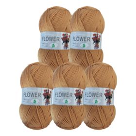 Double Knitting Polyester Yarn 100g (Pack of 5) Butterscotch | Shop ...