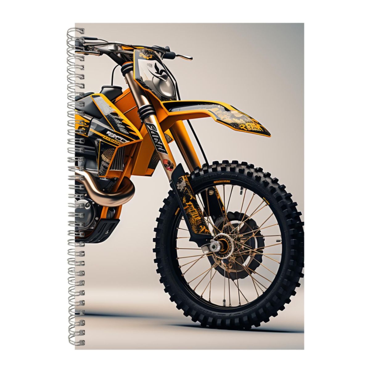 Dirt Bike A4 Notebook for Work Trendy Colorful Bikes Graphic Present ...