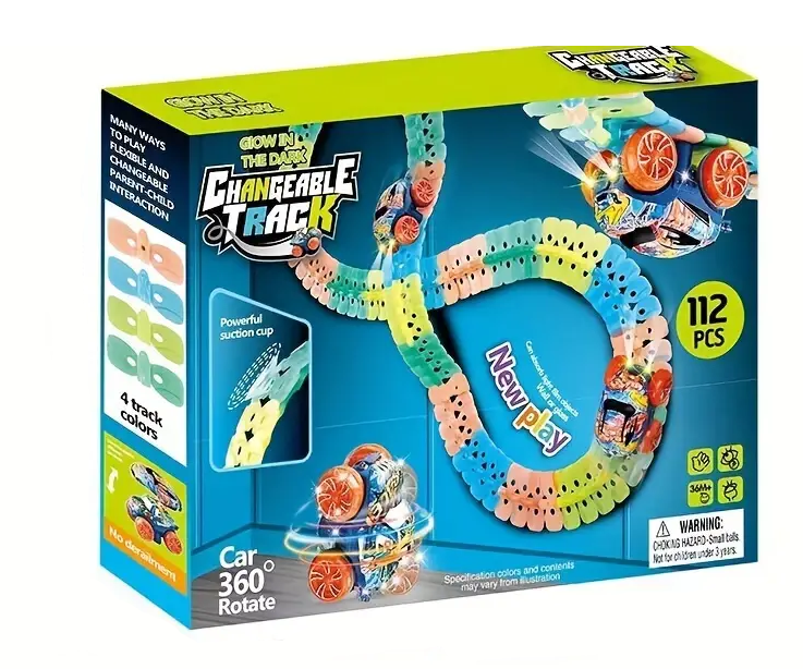 Rail Car Racetrack Set Glow In The Dark 112 Pieces Shop Today Get It