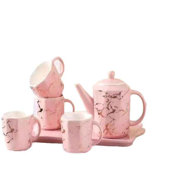 Luxury Marble Print Tea Set -Pink | Shop Today. Get it Tomorrow ...