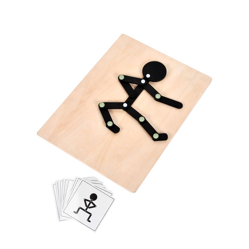 Wooden Stickman Sports Figure Toy Educational Board Puzzle Toy for Kids ...