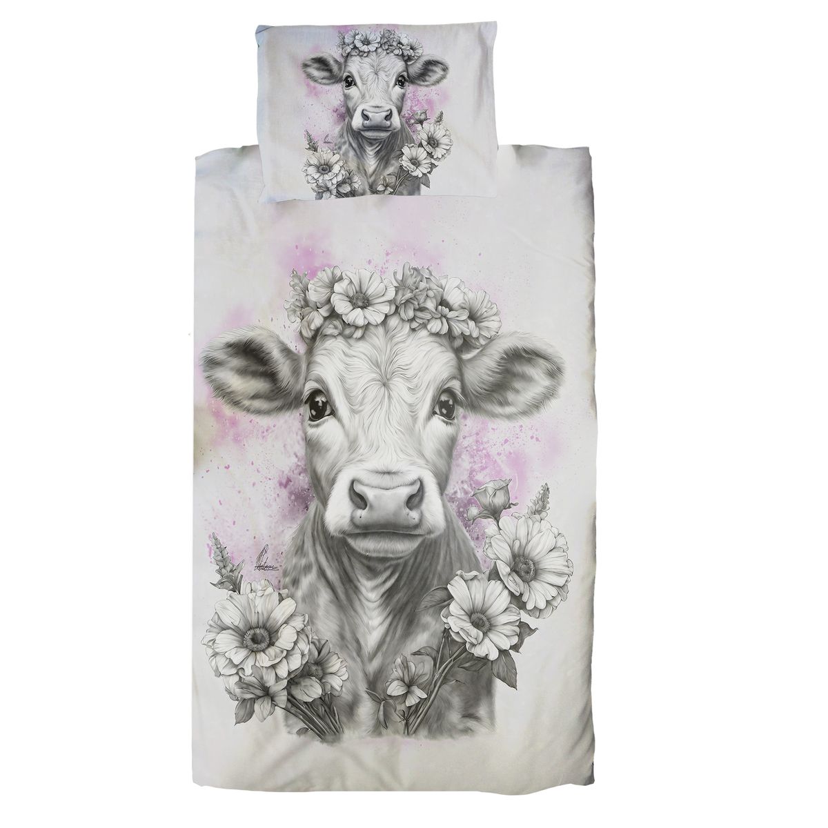 Pink Cow Calf Cot Duvet Set By Nathan Pieterse | Shop Today. Get it ...