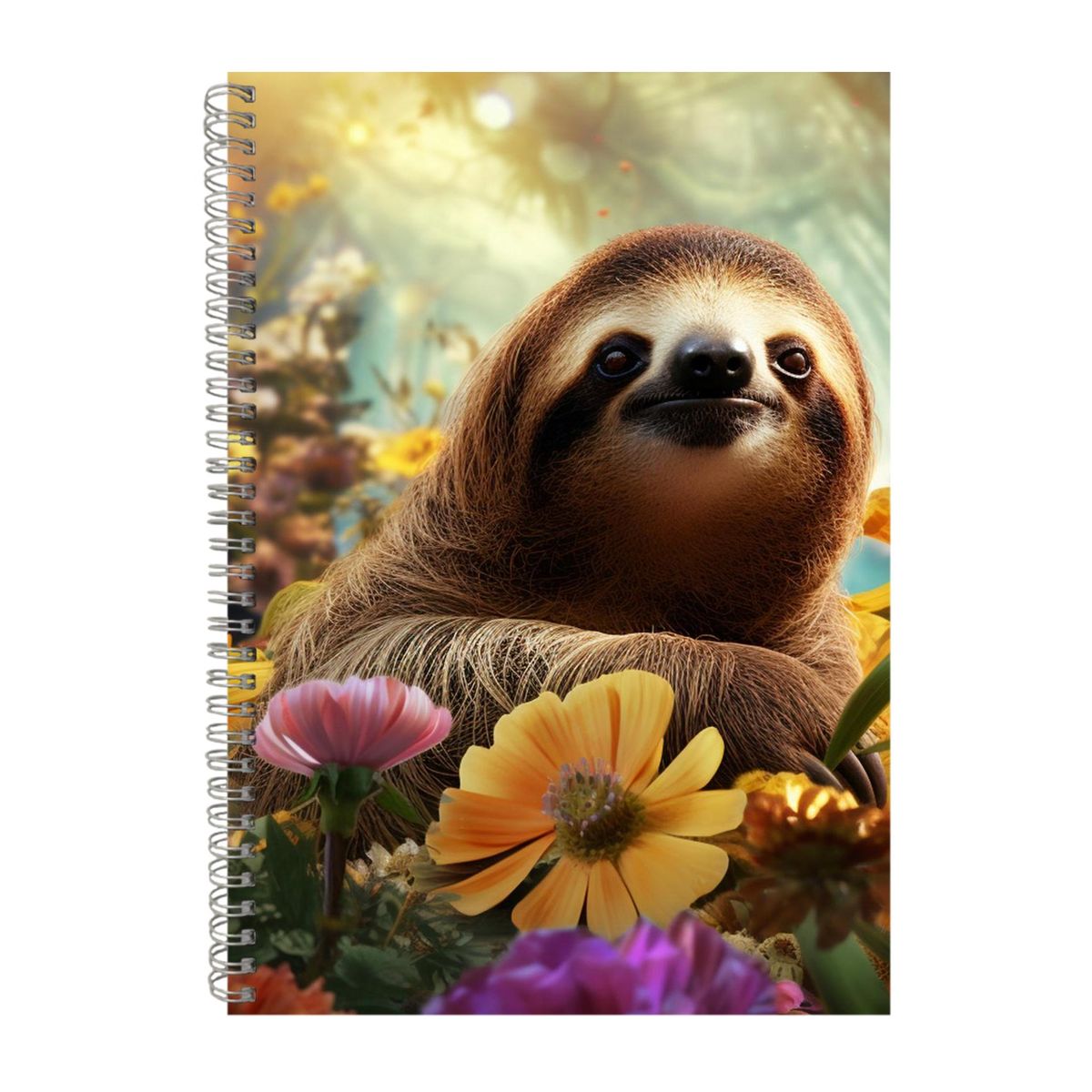 3D Sloth Colourful Flower Field Notebook Gift Idea A4 Notepad Pad 107 | Shop Today. Get it ...