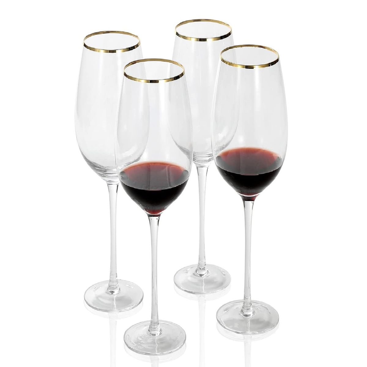 Gold Rim Stemmed Champagne Glasses For Decor - 6 Pieces | Shop Today ...