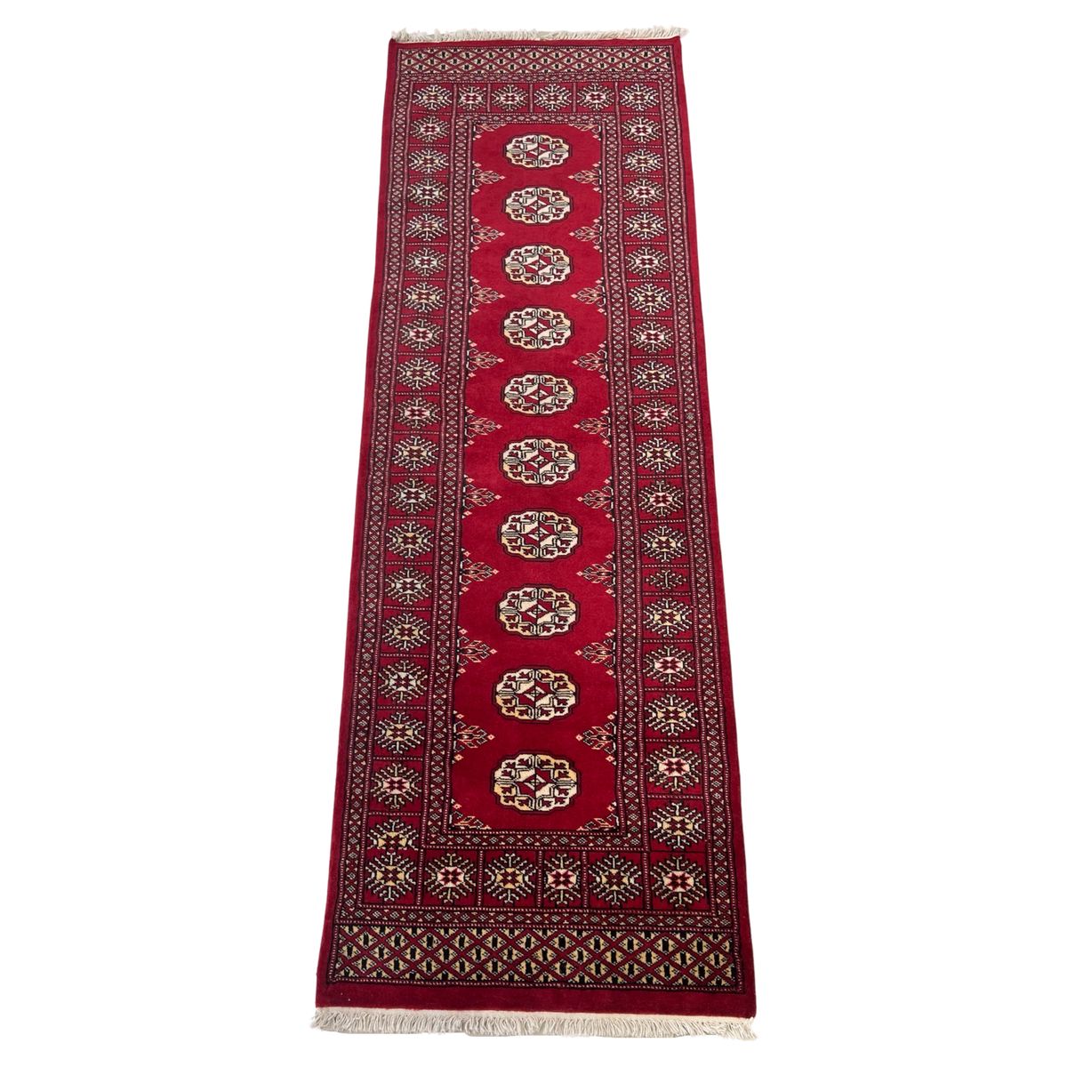 Red Handmade Bukhara Passage Runner Rug - 241 x 76 cm | Shop Today. Get ...
