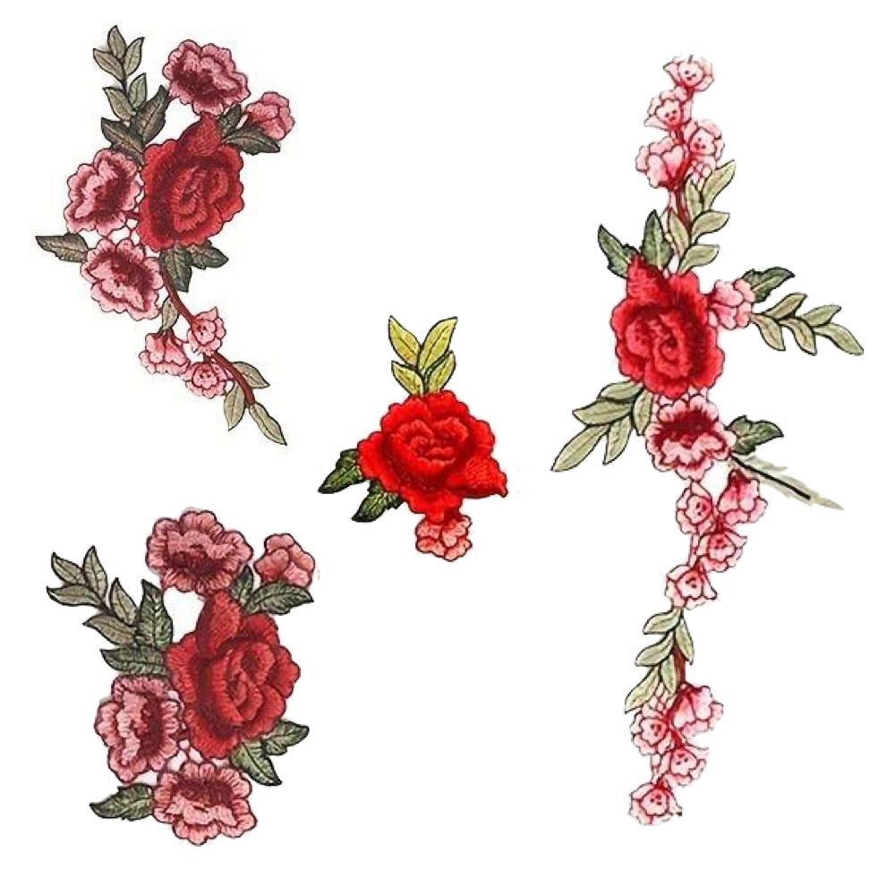 Craft DIY Applique Embroidery Rose Patches Set of 4 Cool A | Shop Today. Get it Tomorrow ...