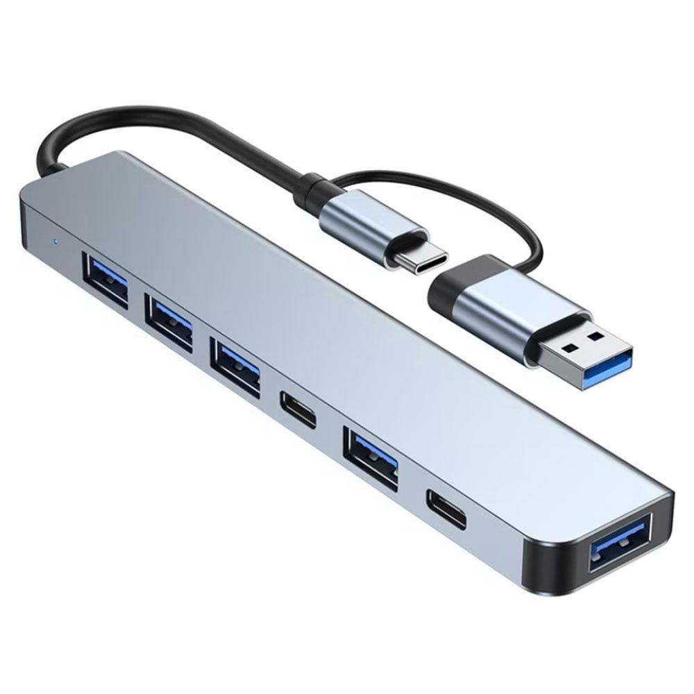 Hub, 7in1, Multiport Adapter, USB3.0-Type-C/USB, Silver | Shop Today ...
