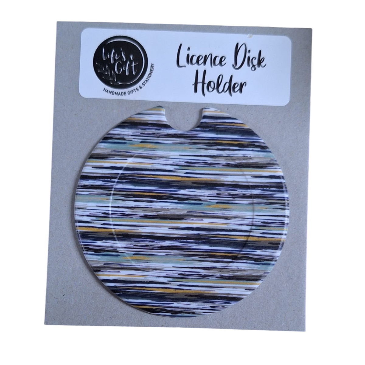 Licence Disk Holder - Abstract Horisontal Lines - Gold, Black, Brown ...