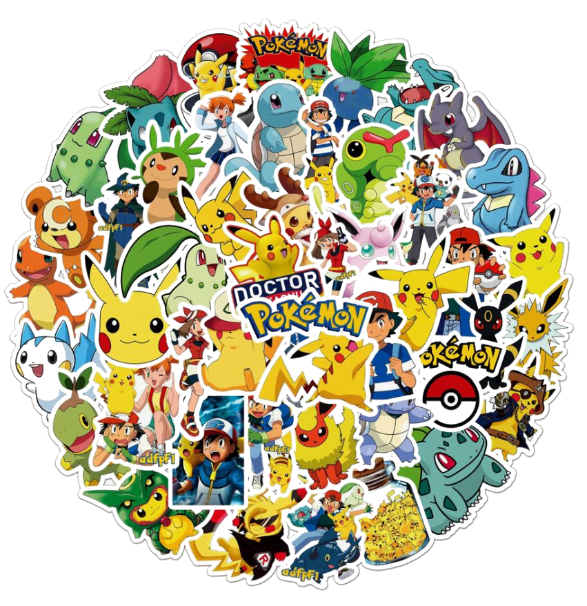 50Pcs Pokemon Anime Pikachu Ash Charizard Bulbasaur Variety Sticker ...