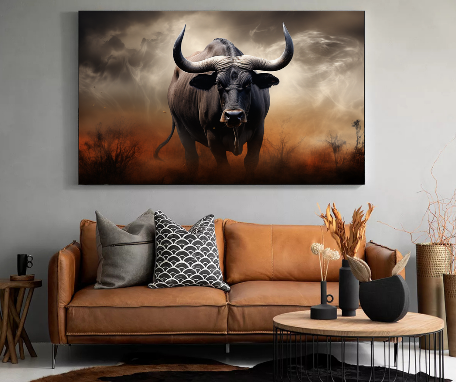 Canvas Wall Art -Brahman Bull Abstract - MT0367 | Shop Today. Get it ...