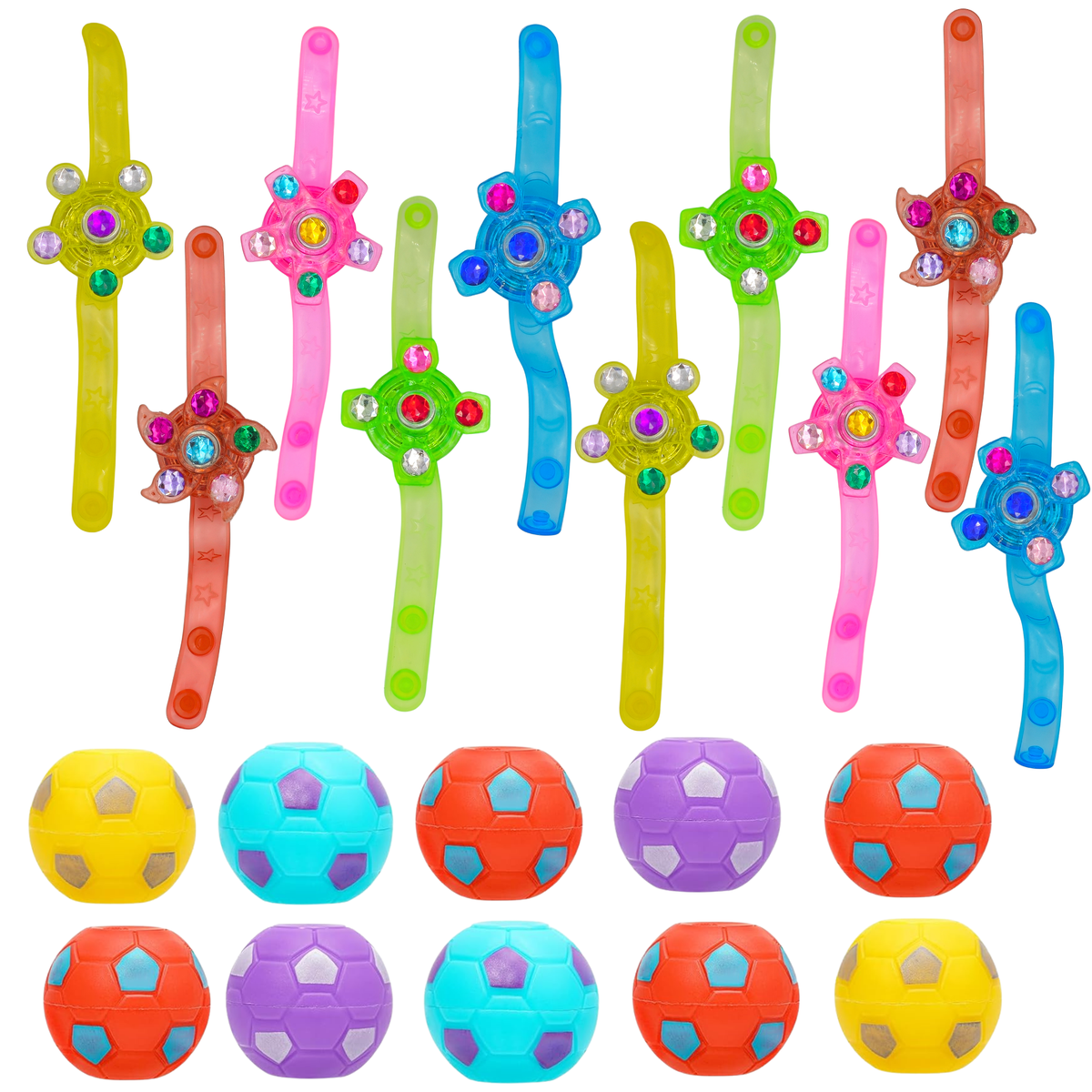 20 Pack Party Favours for Kids, LED Fidget Spinner Bracelets & Soccer ...