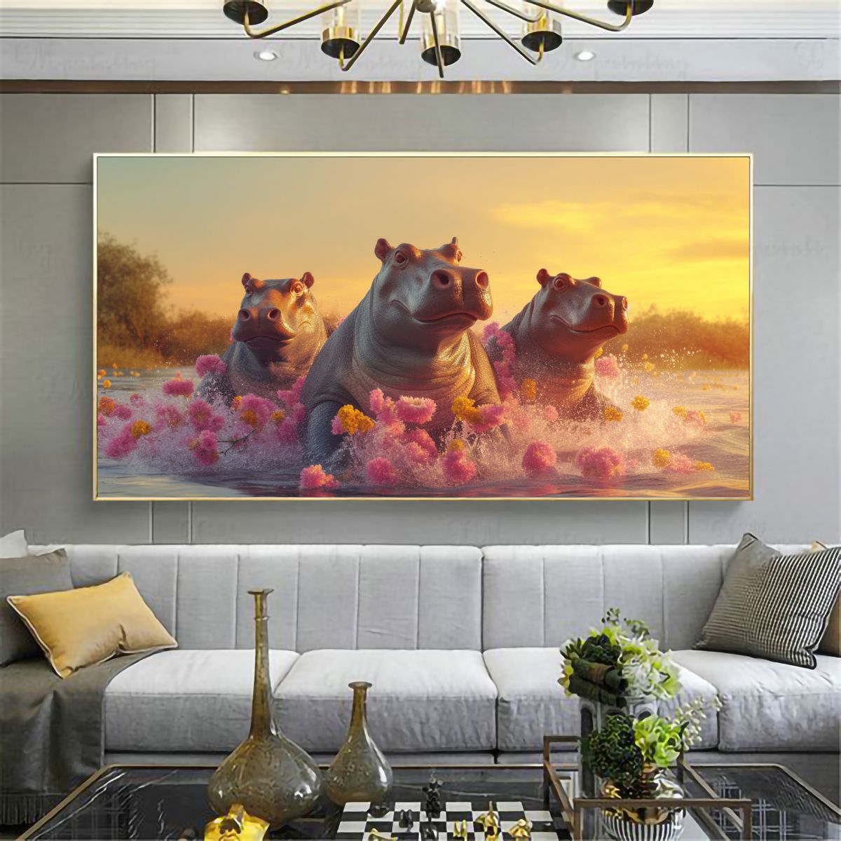 Canvas Wall Artwork - Hippo Ballet - 0620 | Shop Today. Get it Tomorrow ...
