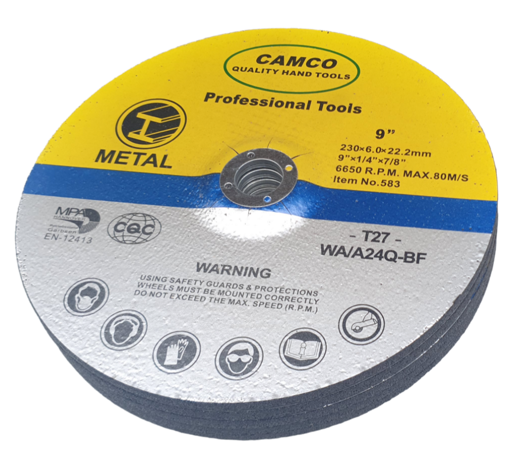 Camco (Pack of 5) Grinding Disc - Steel - 230mm x 6mm x 22.2mm | Shop ...
