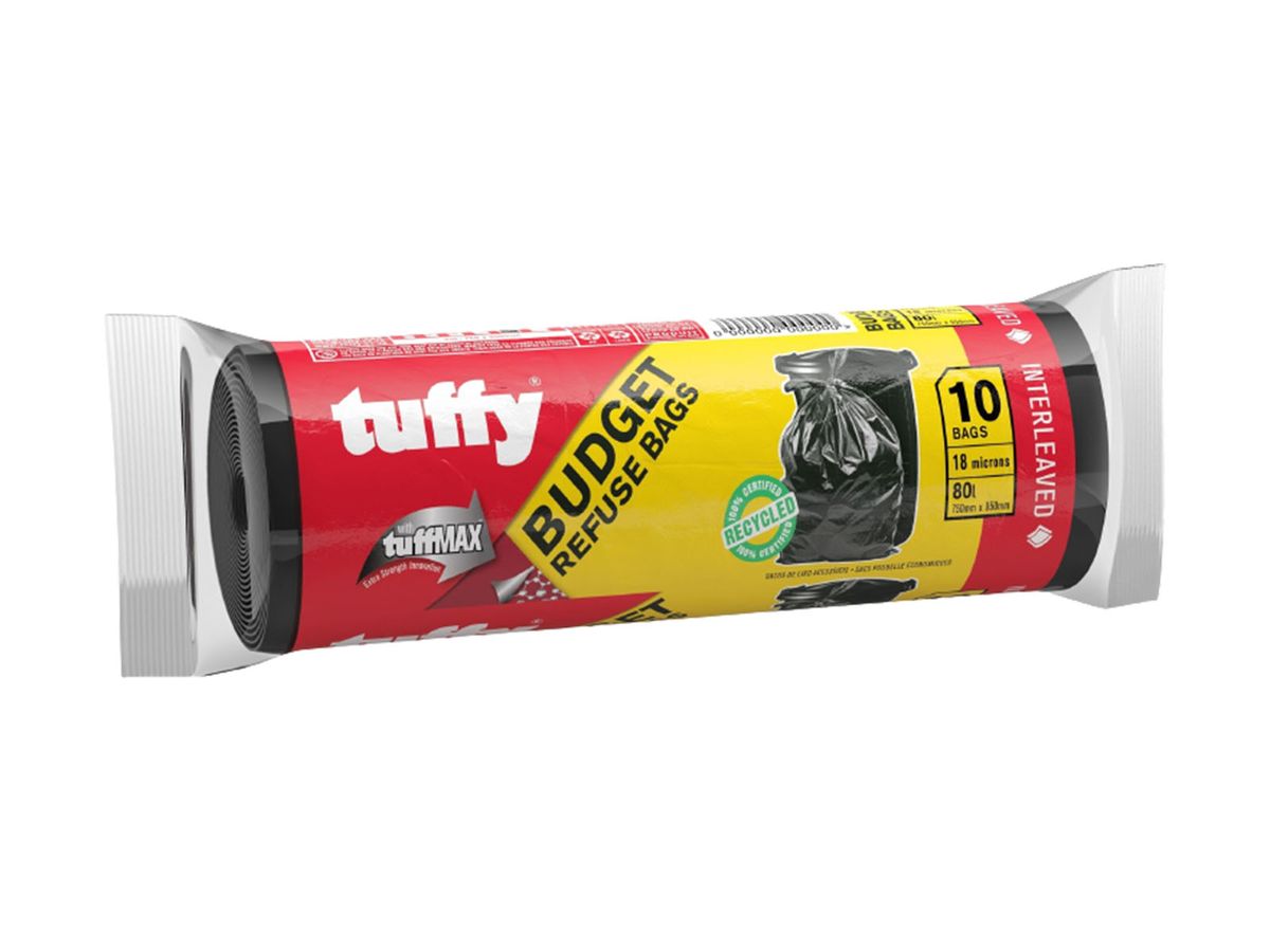 Tuffy Tuffy Budget Black Refuse Bag Pack of 10 x 4 | Shop Today. Get it ...