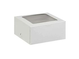 White Cake or Takeaway Box With Window - 50 units - 6 x 6 x 3 | Shop ...