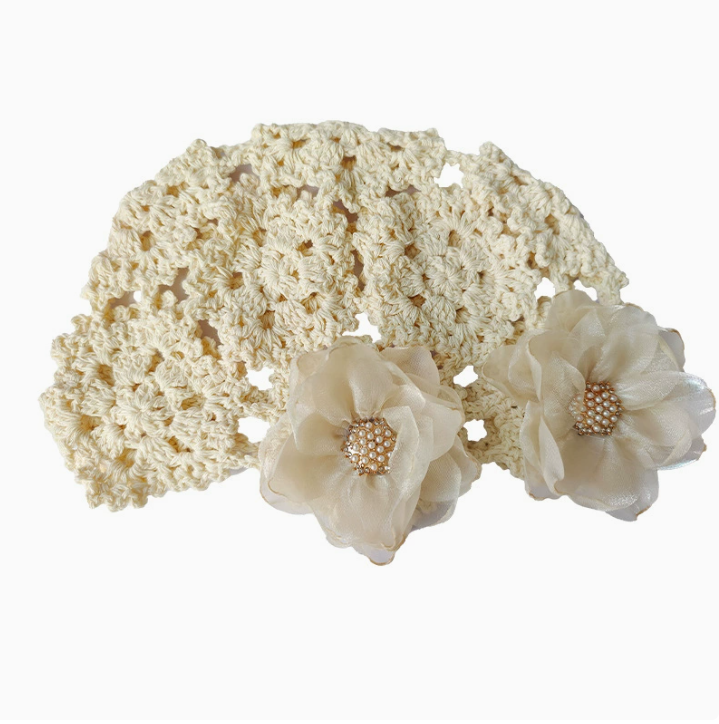Romantic Handmade Crochet Headpiece with Sheer Floral Details ...