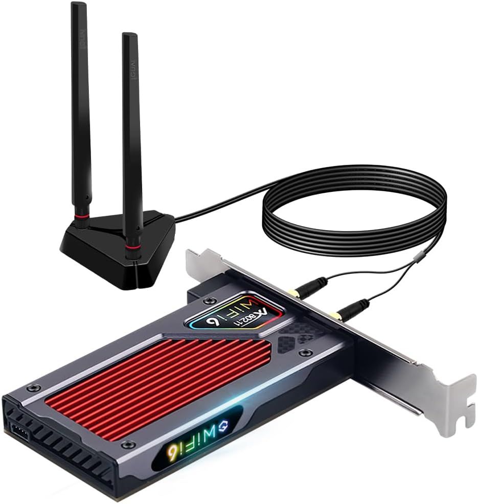 AX210 WiFi 6E PCI-E WiFi Adapter BT5.2 RGB Gaming 802.11ax ac 5400Mbps ...