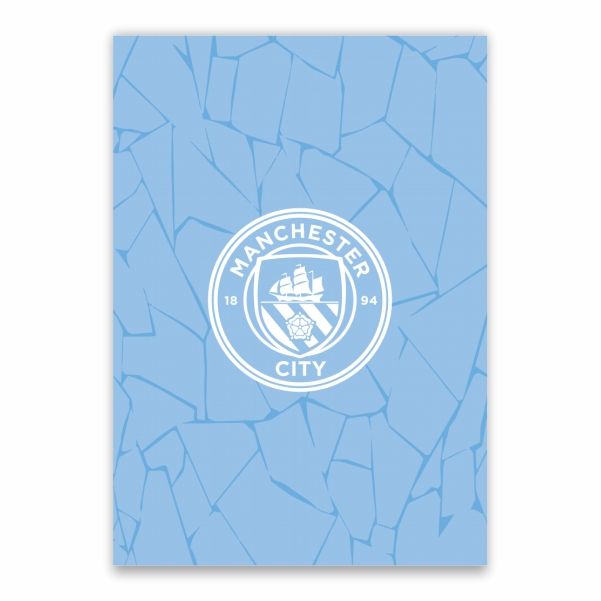 Man City White Logo And Light Blue Background Poster - A1 | Shop Today ...