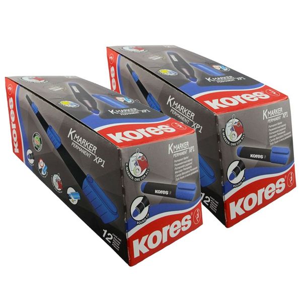 Kores Permanent K-Marker Blue Box of 12 -2 x Bundle | Shop Today. Get ...