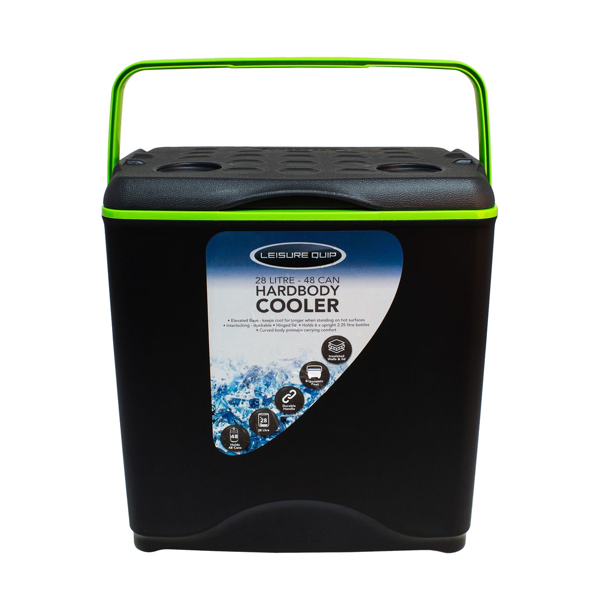 Leisure Quip Hard Body Cooler Box Black and Lime Green 28L | Shop Today ...