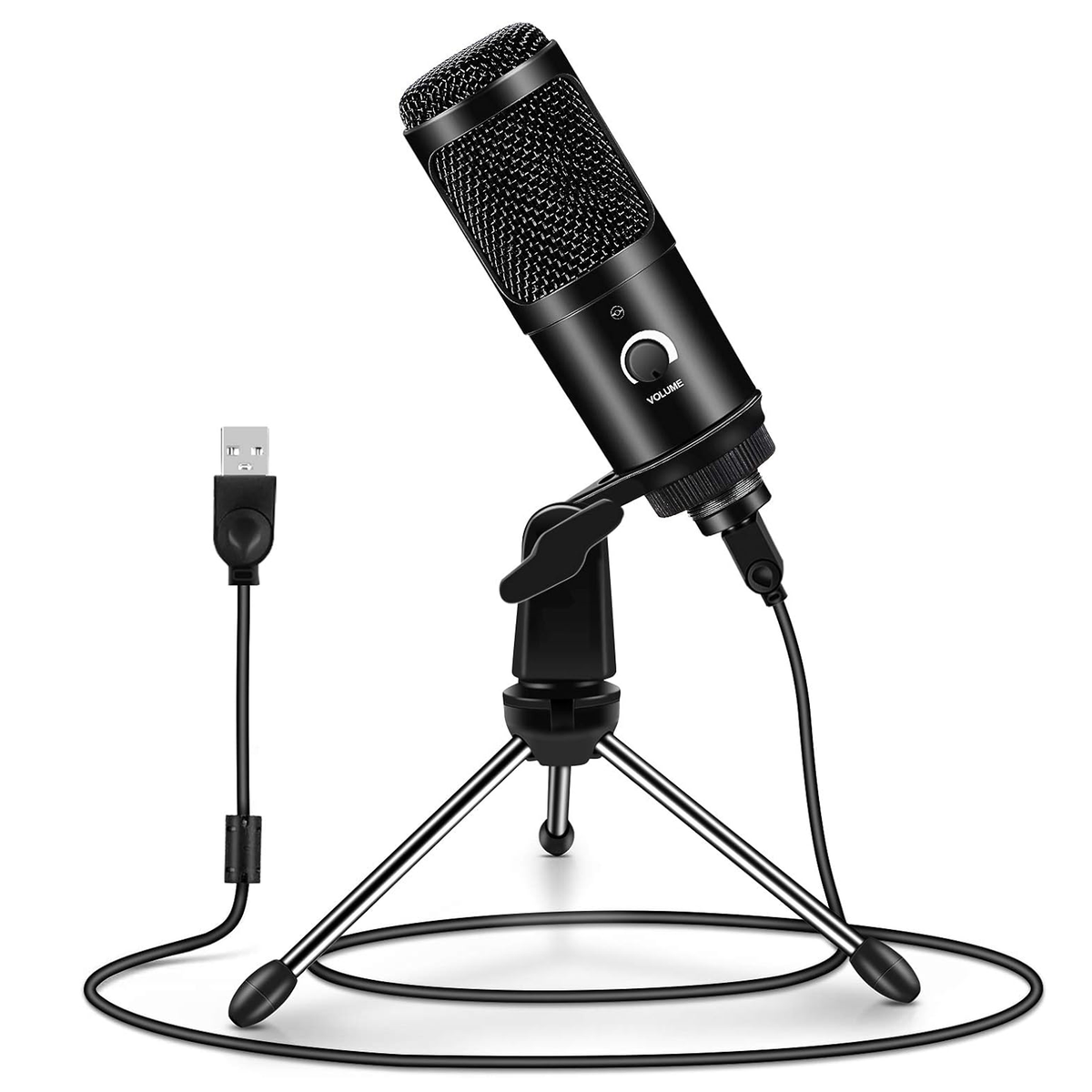 USB Microphone Tabletop Mic Foldable Portable Podcast Condenser Studio ...