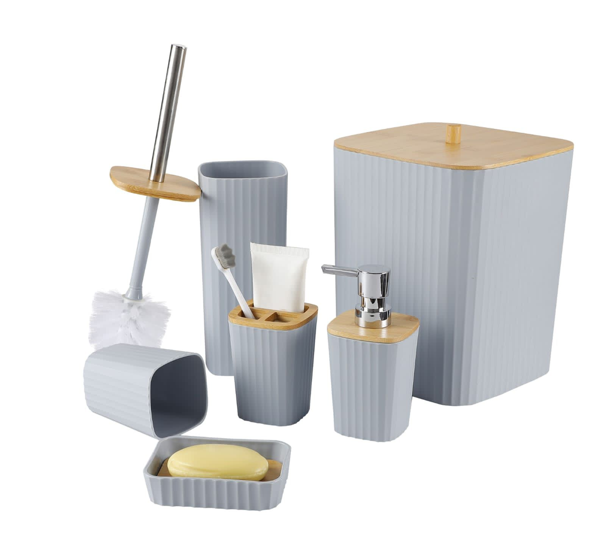 6 Piece Bathroom Set - Grey | Shop Today. Get it Tomorrow! | takealot.com