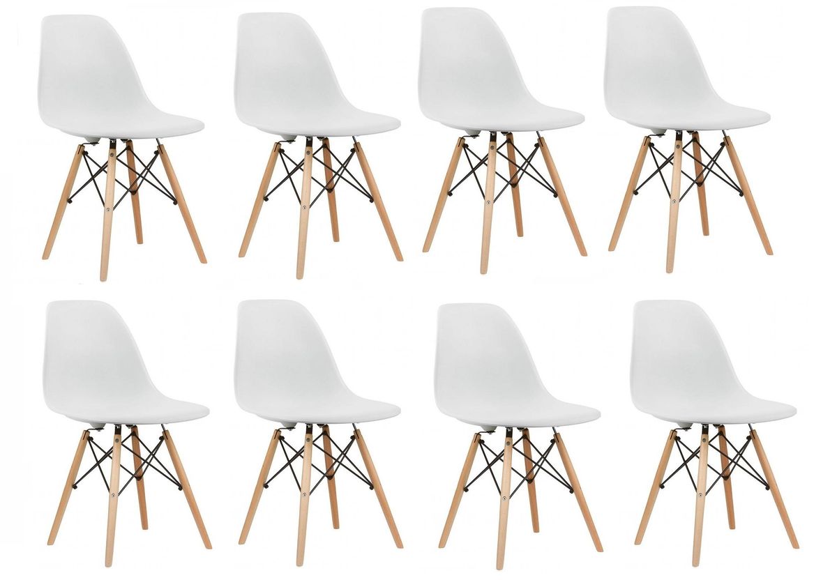 8 x Wooden Leg Chairs - White | Shop Today. Get it Tomorrow! | takealot.com