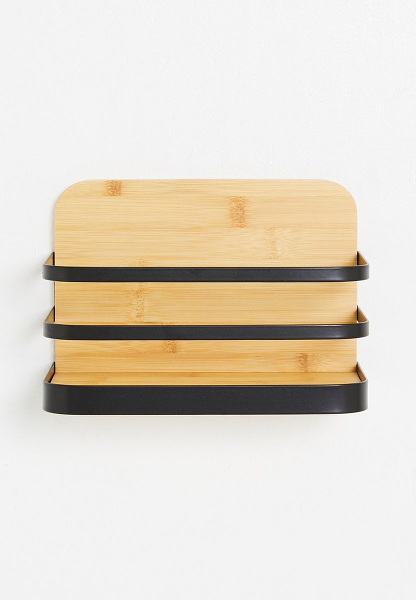 Wall Mounted Storage Rack - Matte Black/Bamboo | Shop Today. Get it ...