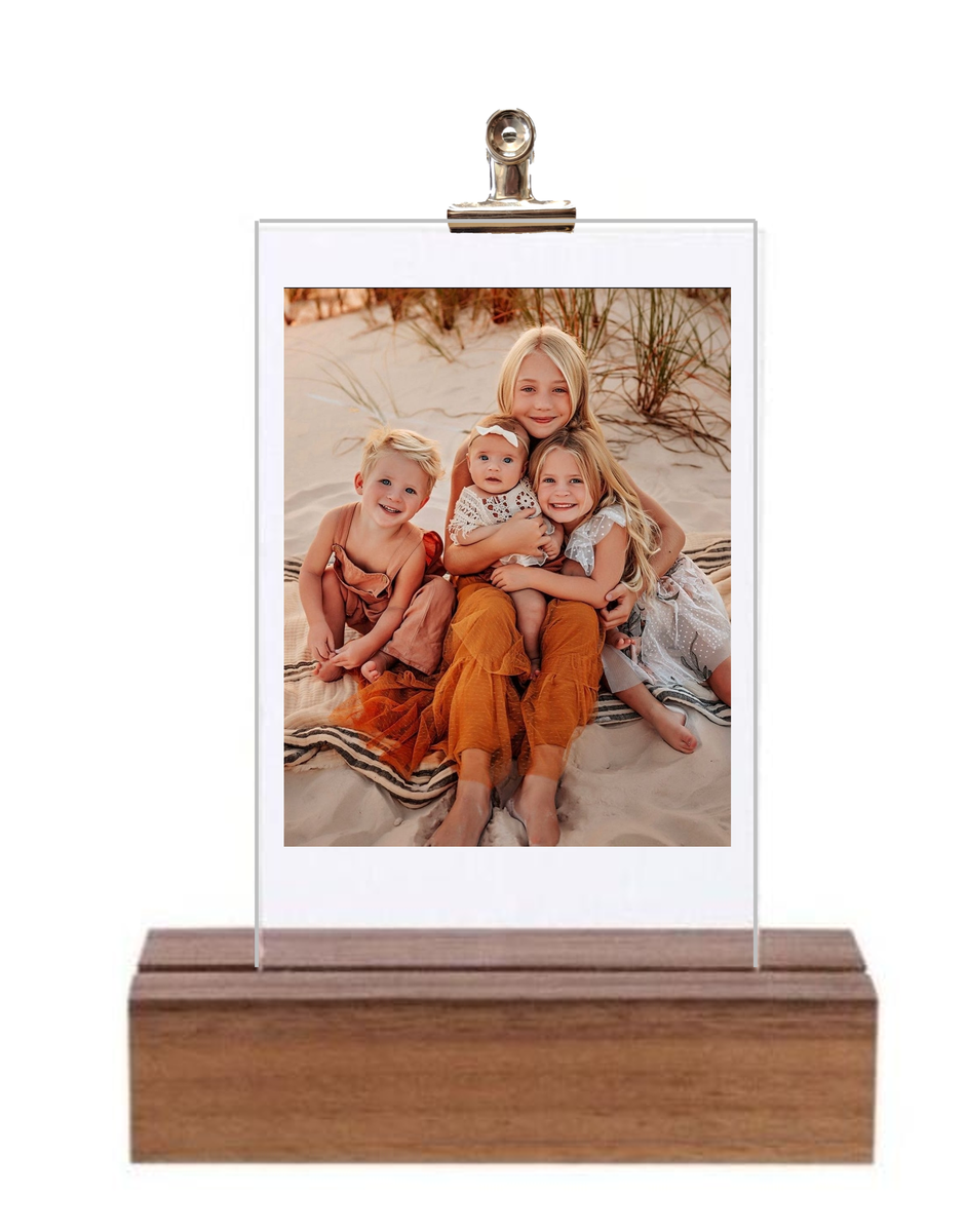 Frameless Photo Frame with Wood Stand - Small | Shop Today. Get it ...