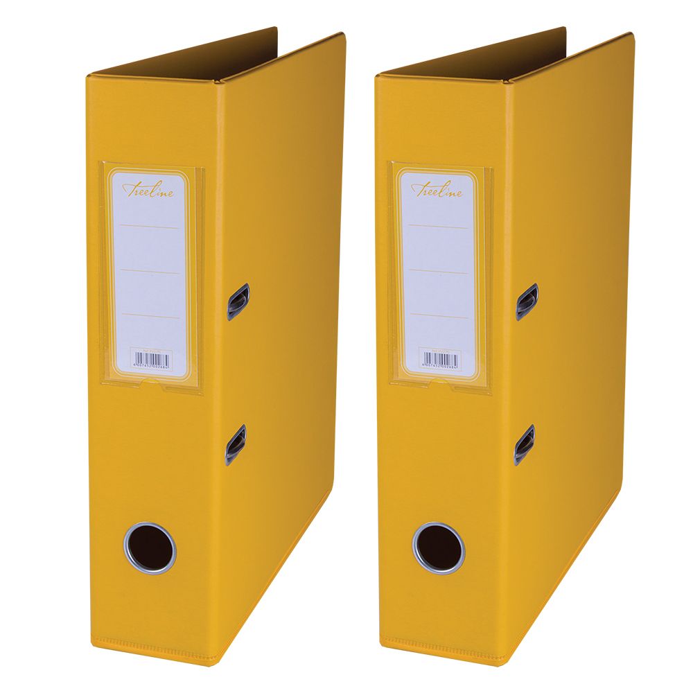 Treeline PVC 70 A4 PVC Lever Arch File - Yellow - Pack of 2 | Shop ...