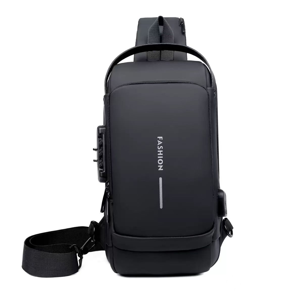 Men's Password Lock Anti-theft waterproof usb charge chest bag | Shop ...