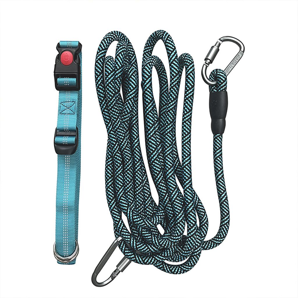 Portable Reflective Dog Tie Out Cable With Dog Leash For Outdoor ...