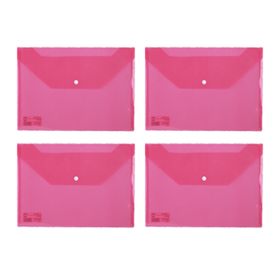 Deli - Pink A4 Carry Folder With Press Stud - 4 Pack | Shop Today. Get ...
