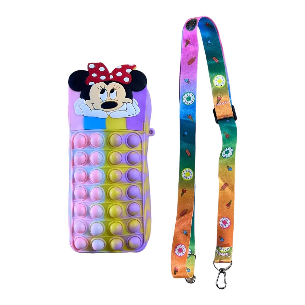 2 in 1 Silicone Pop-It Fidget Mickey Pencil Case Pouch with Shoulder ...